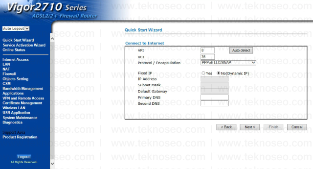 Draytek Vigor 2710N Modem Kurulumu | TeknoSeo