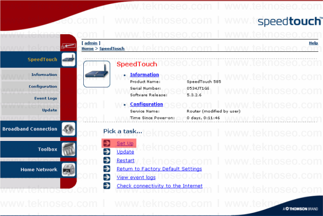 Thomson SpeedTouch 585 Modem Kurulumu | TeknoSeo
