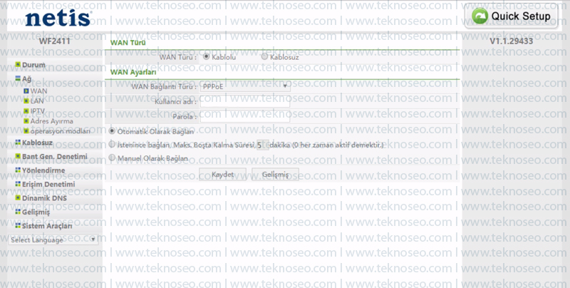 Netis WF2411 modem kurulumu | TeknoSeo
